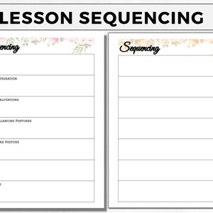 Yoga Teacher Class Planner Printable Bundle, Fillable Yoga Sequencing ...