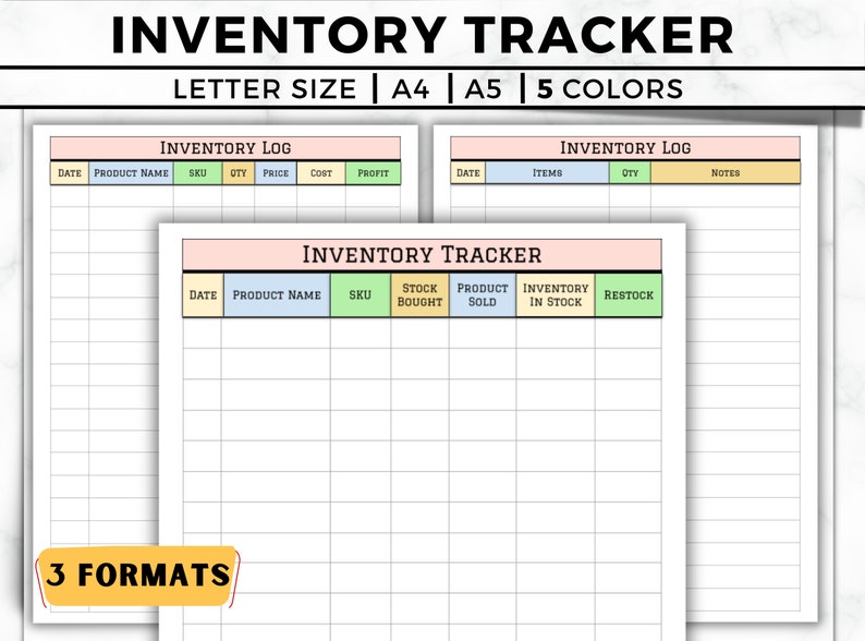 Inventory Tracker, Editable Inventory Log, Product Inventory, Inventory ...