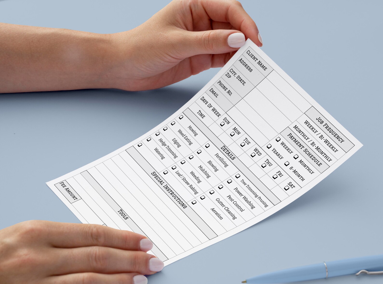 Lawn Care Client Log Book, Landscaping Work Order (printable & Editable ...