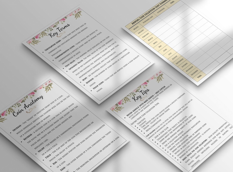 Coin Collection Printable Coin Inventory Log Book for Coin - Etsy