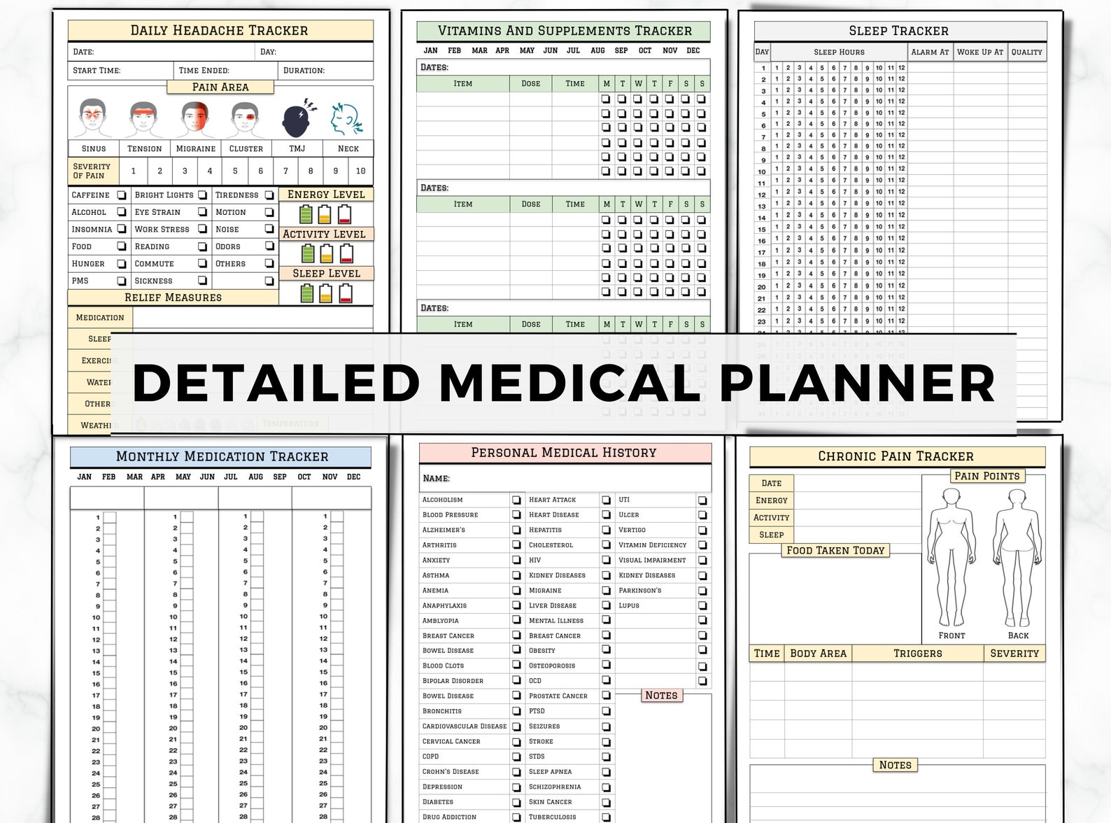 Medical Planner Printable, Family Medical Binder, Healthcare Planner ...