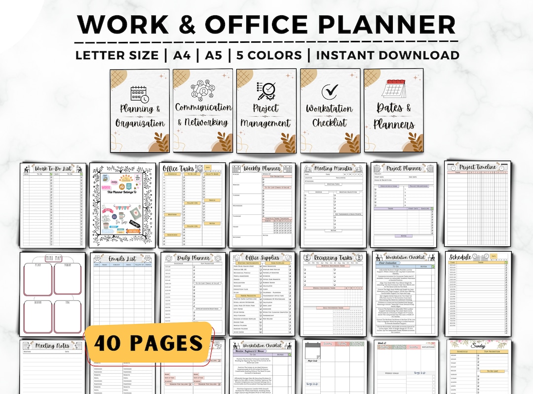 Office Tasks Planner, Work Planner, Office Organizer, Work to Do List ...