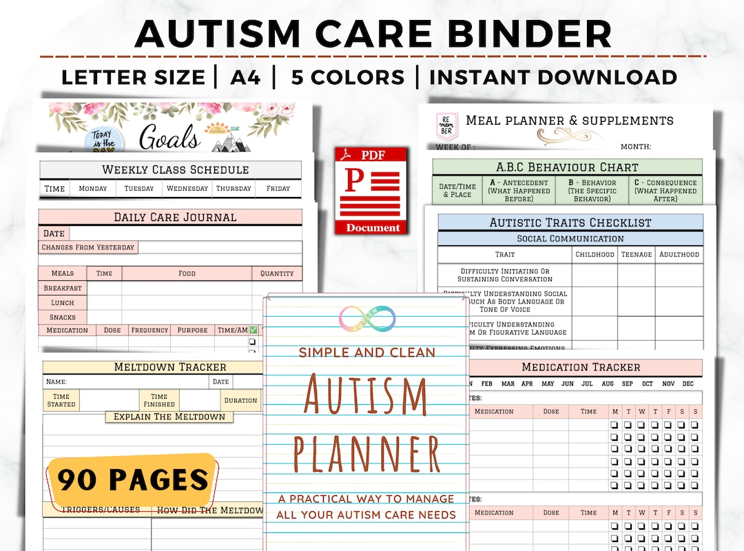 Autism Care Binder Autism Planner Printable Special Needs - Etsy