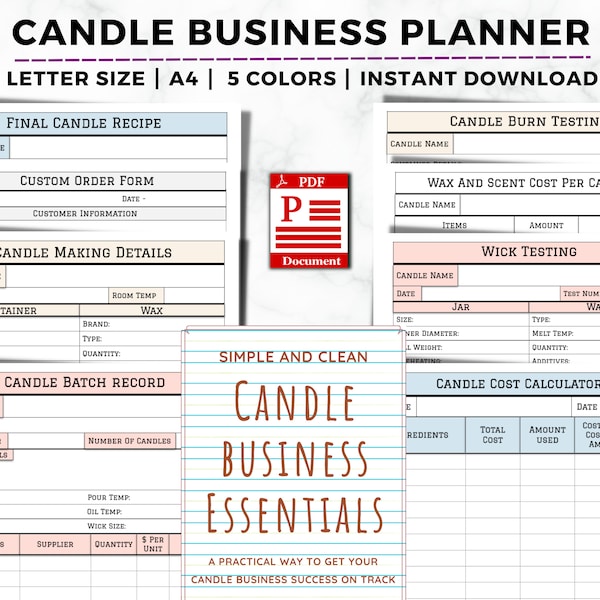 Candle Tracking Sheet Testing - Etsy