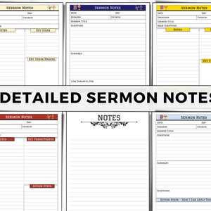 Printable Sermon Notes, Sermon Summary & Scripture Lesson Journal ...