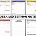 Printable Sermon Notes Sermon Summary & Scripture Lesson - Etsy