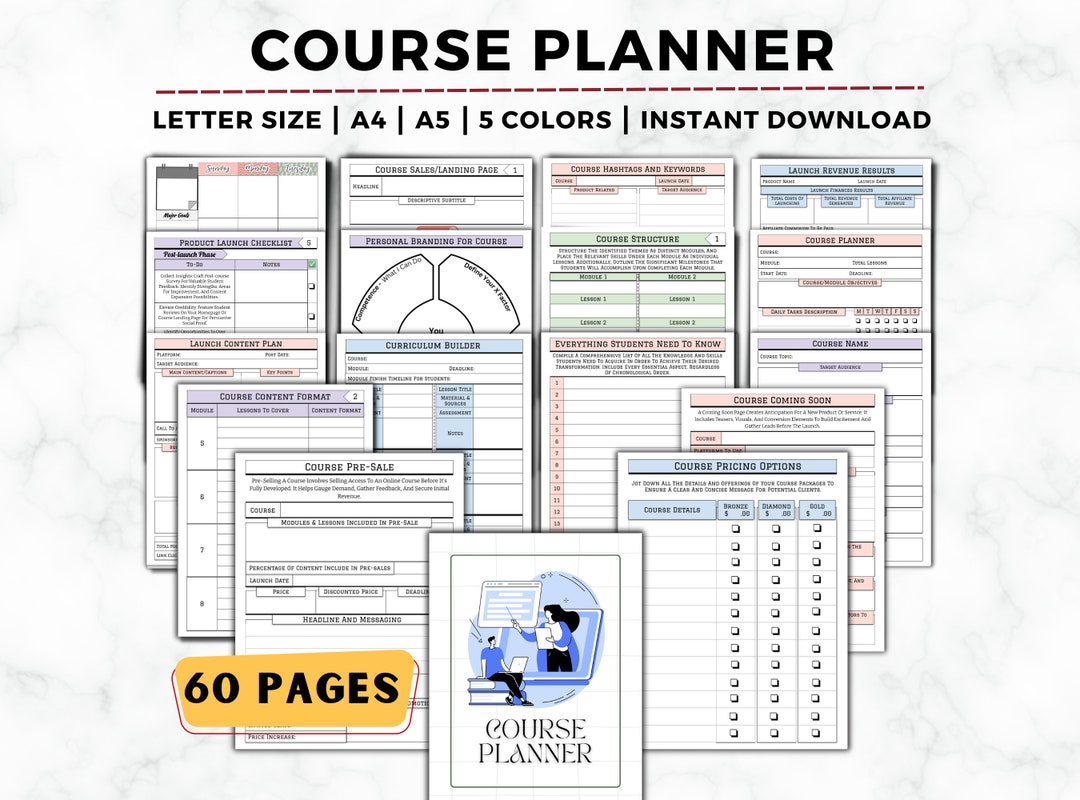 Course Planner, Course Creator Planner, Course Outline, Online Course ...