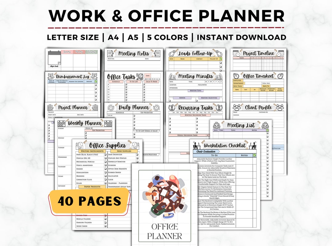Office Tasks Planner, Work Planner, Office Organizer, Work to Do List ...