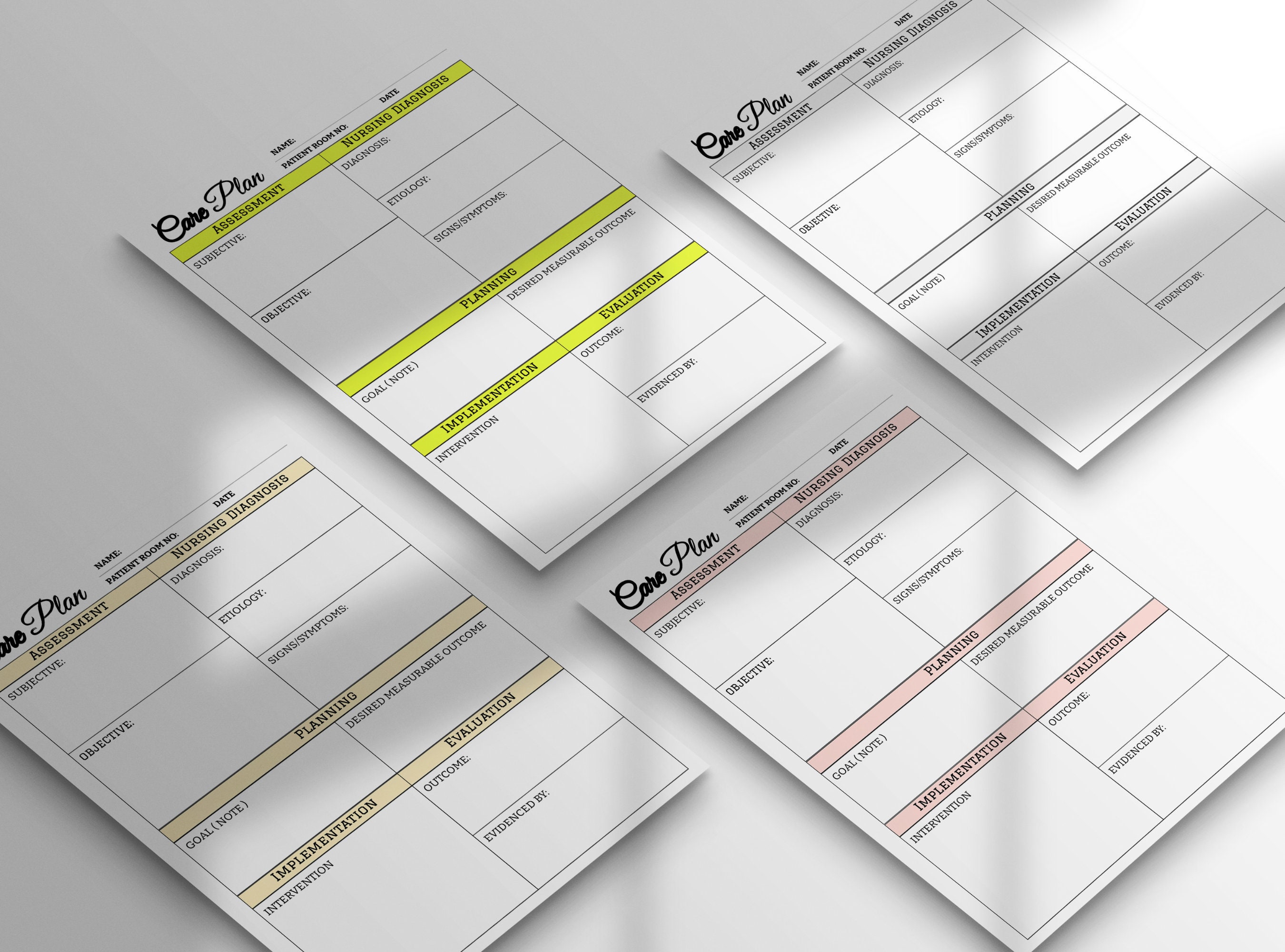 Editable Nursing Care Plan Template, Nursing Report Sheet (PDF) - Etsy