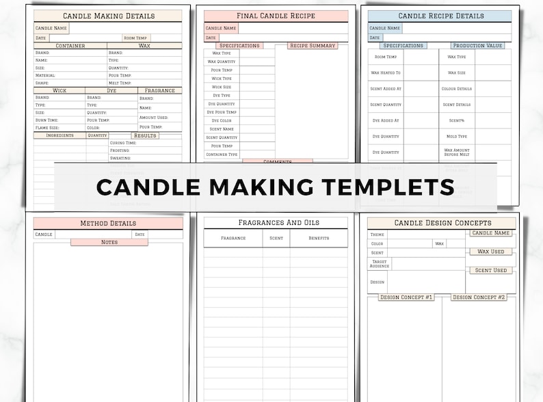 Candle Business Planner, Candle Making Business, Start up Planner ...