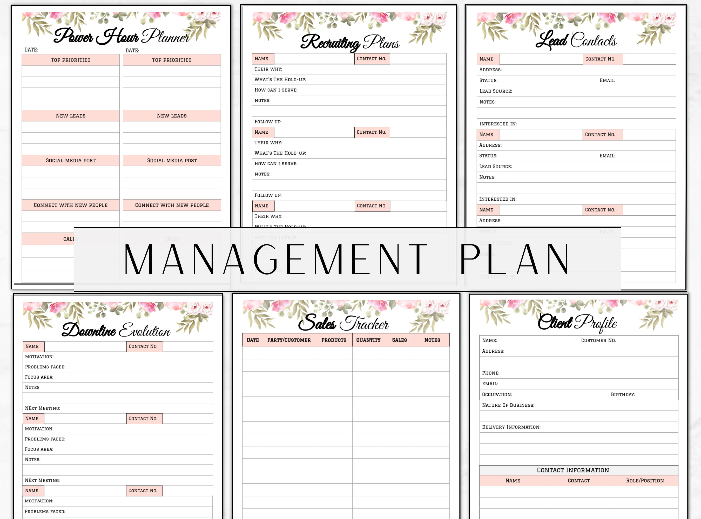 Direct Sales Planner Printable, MLM Business Marketing Bundle (PDF ...