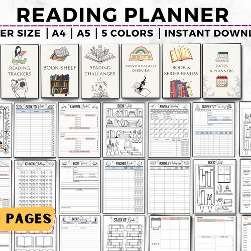 Bookshelf Book Tracker Printable Planner Insert Reading Log - Etsy