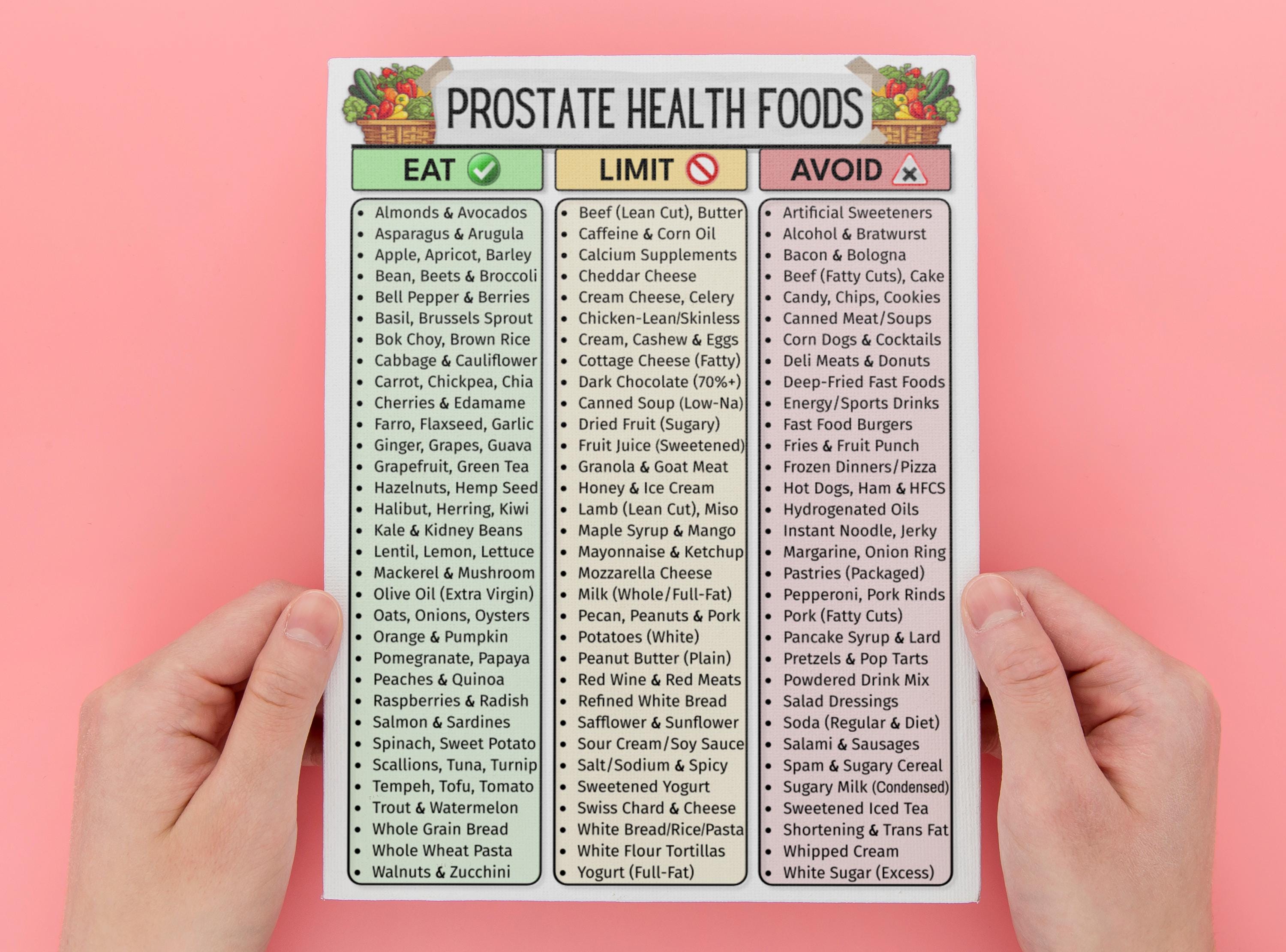 Prostate Friendly Food List, Prostate Health Diet Grocery Guide ...