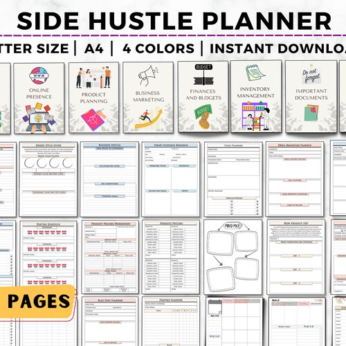 Side Hustle Planner Printable Business Planner Bundle Work - Etsy
