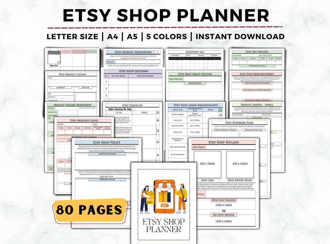Etsy Shop Planner, Etsy Business Plan, Online Seller Planner, Etsy ...