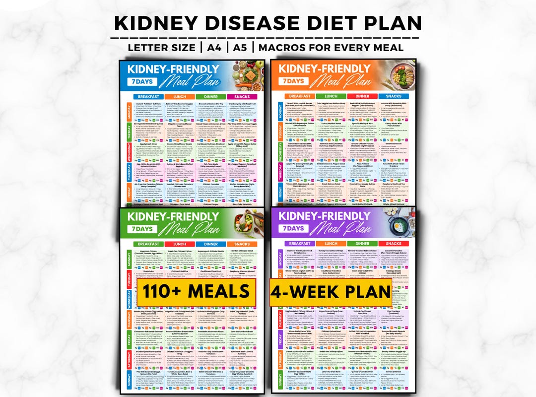 28 Days Kidney Disease Meal Plan, Kidney Stone Diet, Low Sodium ...