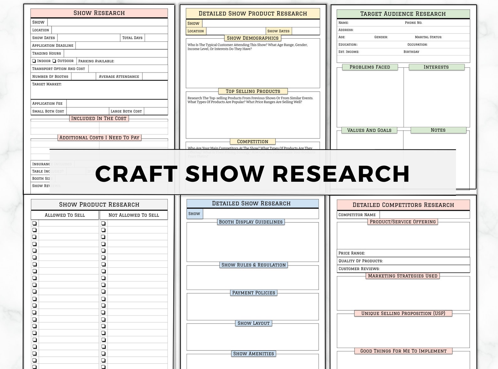 Craft Fair Planner, Market Stall Organizer, Inventory, Sales Log ...