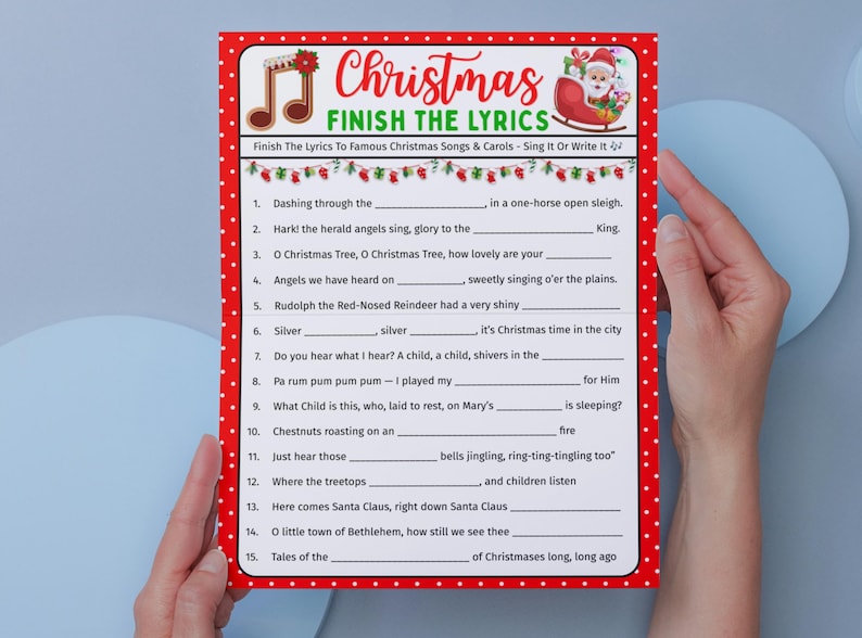 Christmas Finish the Lyrics, Christmas Song Games, Christmas Music ...