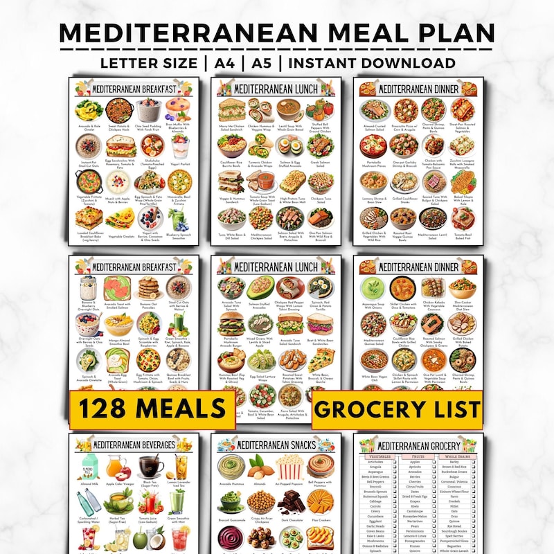 Menu Plan With Snack - Etsy