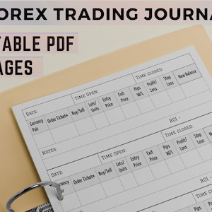 Forex Trading Journal, Investment Tracker, Editable PDF (digital ...