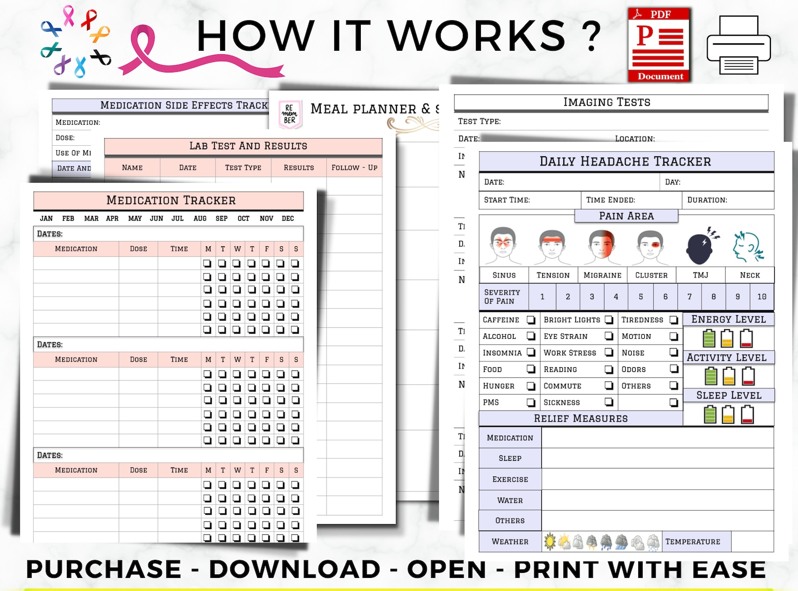 Cancer Care Forms, Chemotherapy Journal Printable, Cancer Patient ...