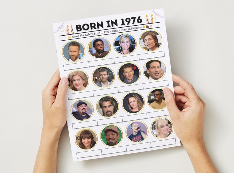 50th Birthday Party Games, Born in 1976 Trivia, 1970s Music, Movie Quiz ...