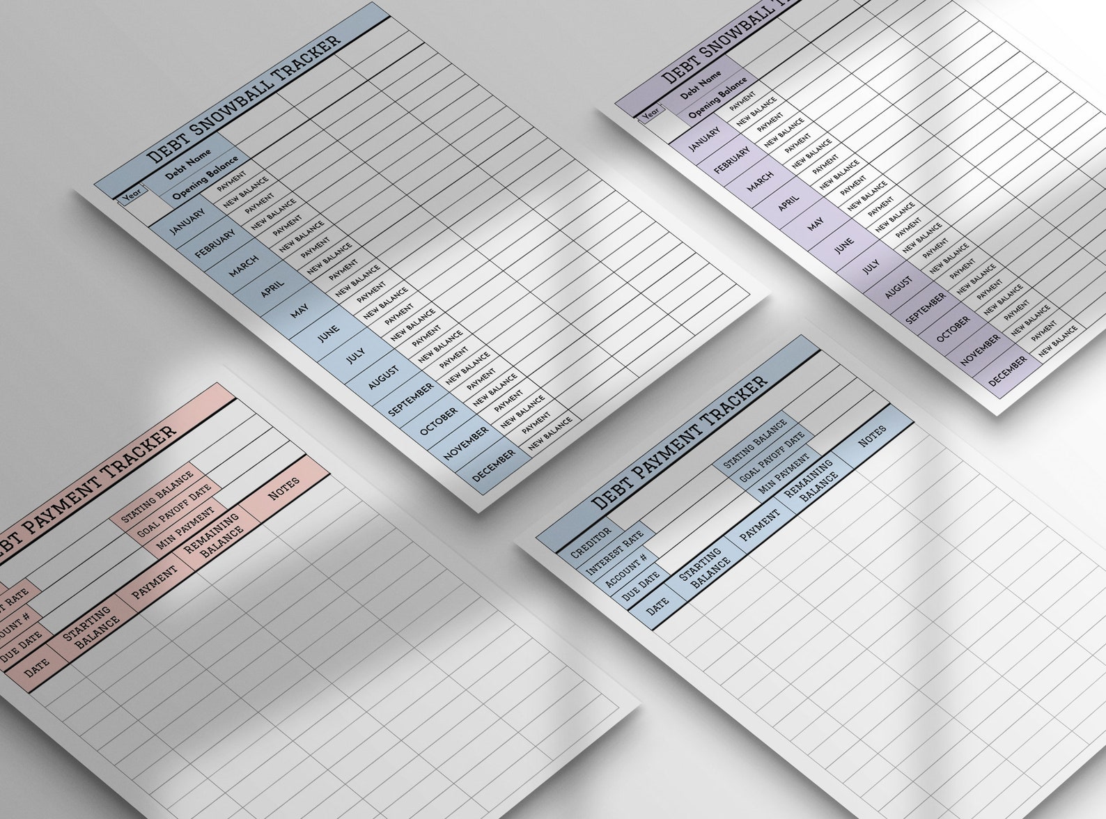 Editable Debt Payment Tracker, Debt Payoff Tracker Printable, Debt ...