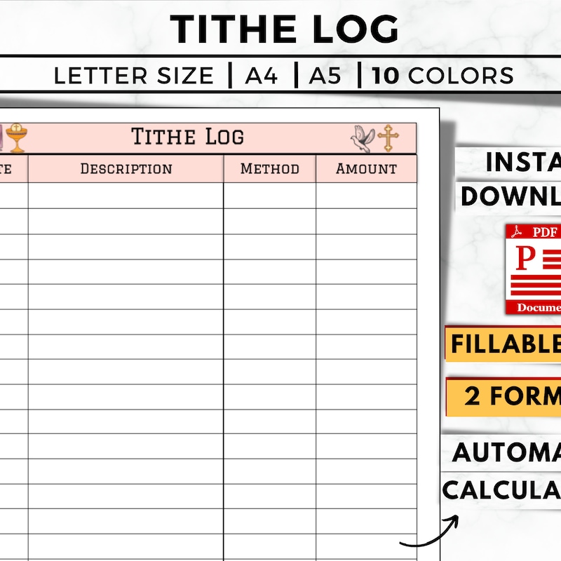 Church Donation Tracker - Etsy