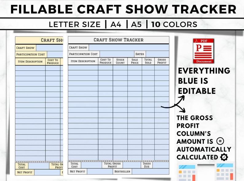 Craft Show Tracker Printable Craft Fair Planner Craft Show - Etsy