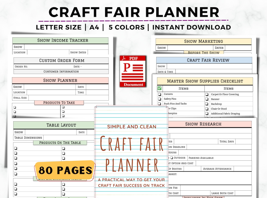 Craft Fair Planner, Craft Show Templates, Market Stall Planner ...