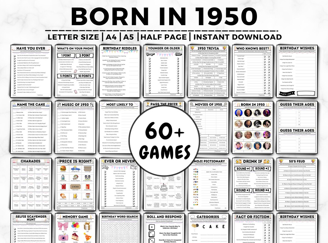 75th Birthday Games, Born in 1950, 75th Birthday Games, Born in 1950 ...