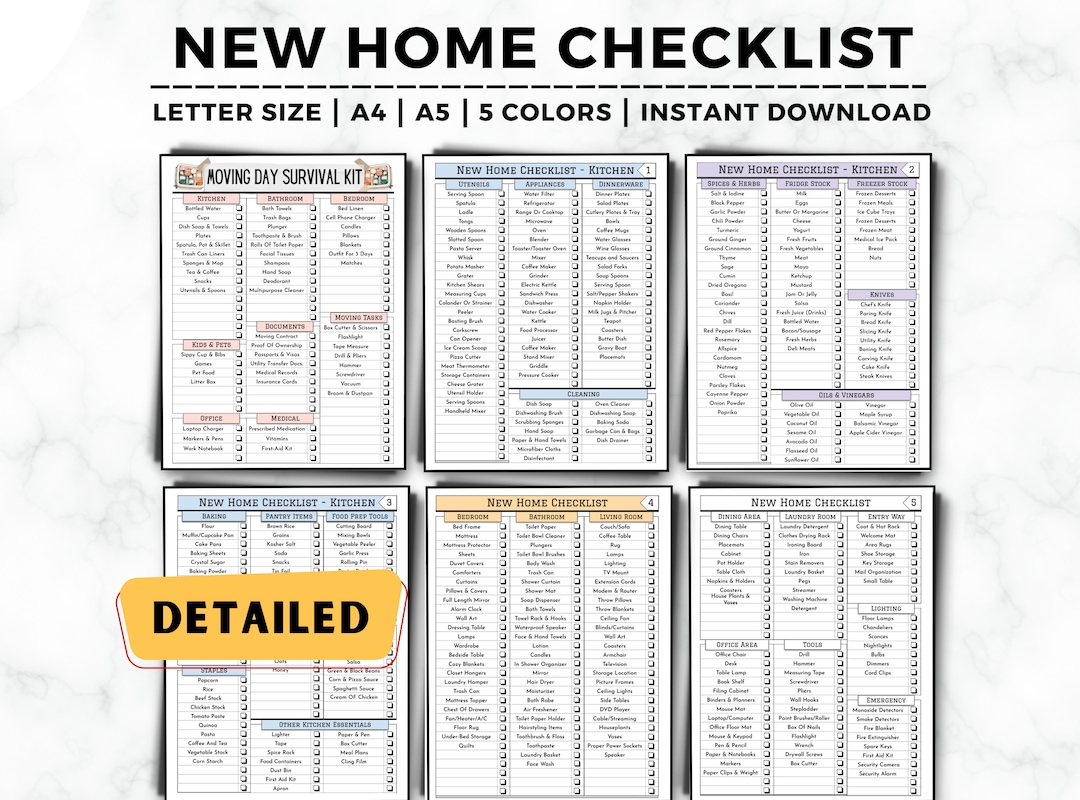 New Home Checklist, New Home Essentials Checklist, Moving Checklist ...