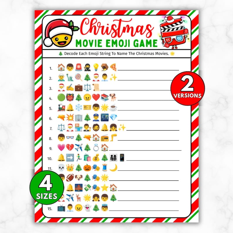 Christmas Movie Emoji Game, Emoji Pictionary Christmas Movies ...