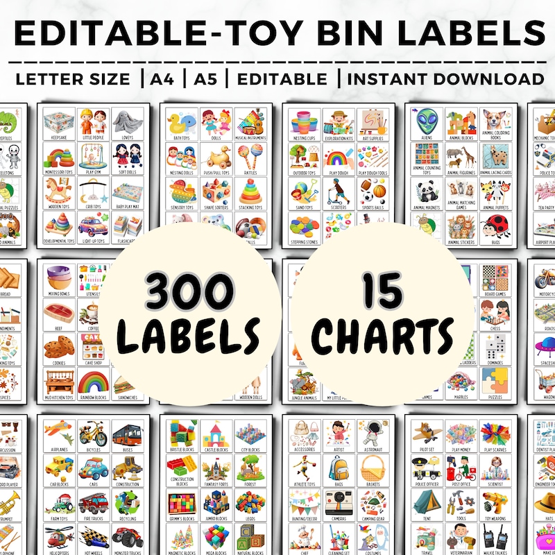 Toy Bin Labels - Etsy