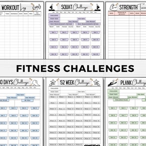 Fitness Planner, Printable Health and Fitness Planner Bundle, Fitness ...