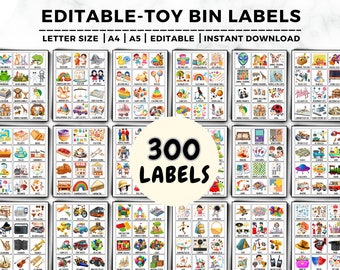 Toy Bin Labels - Editable - Etsy