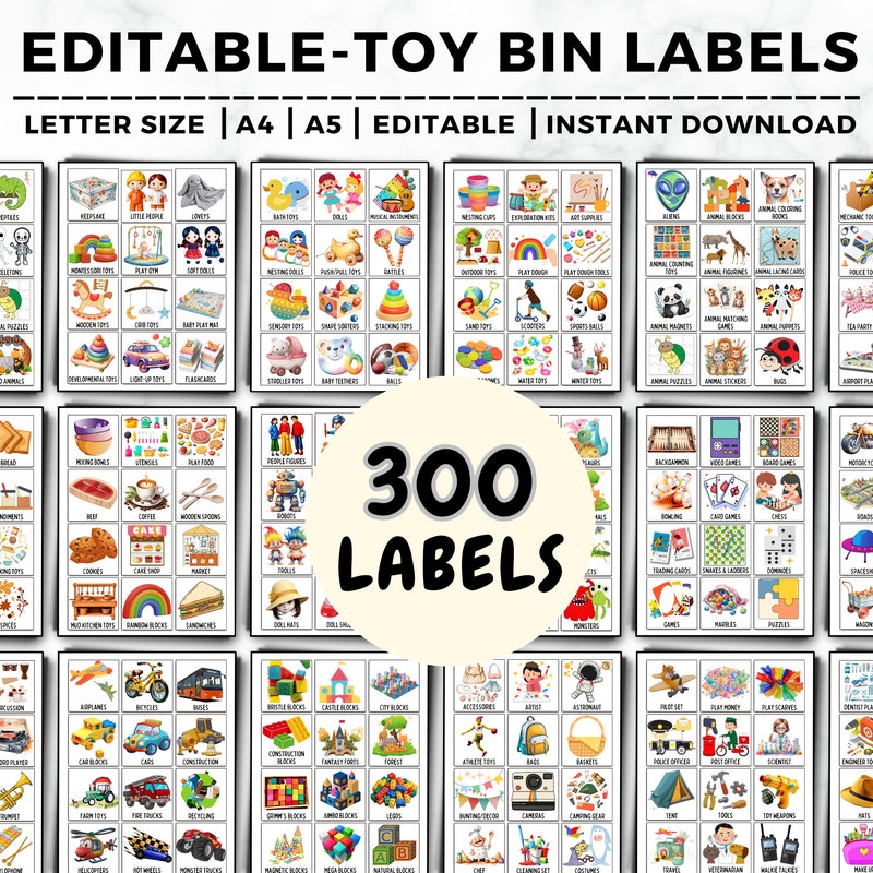 Toy Bin Labels - Etsy