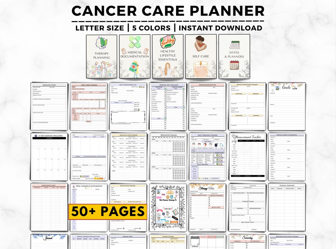 Cancer Care Forms, Chemotherapy Journal Printable, Cancer Patient ...