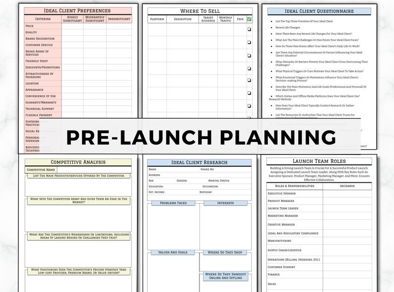 Product Launch Planner Product Marketing Course Marketing - Etsy