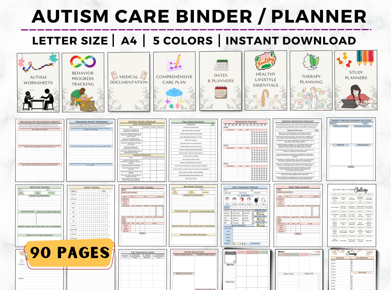 Autism Care Binder Autism Planner Printable Special Needs - Etsy