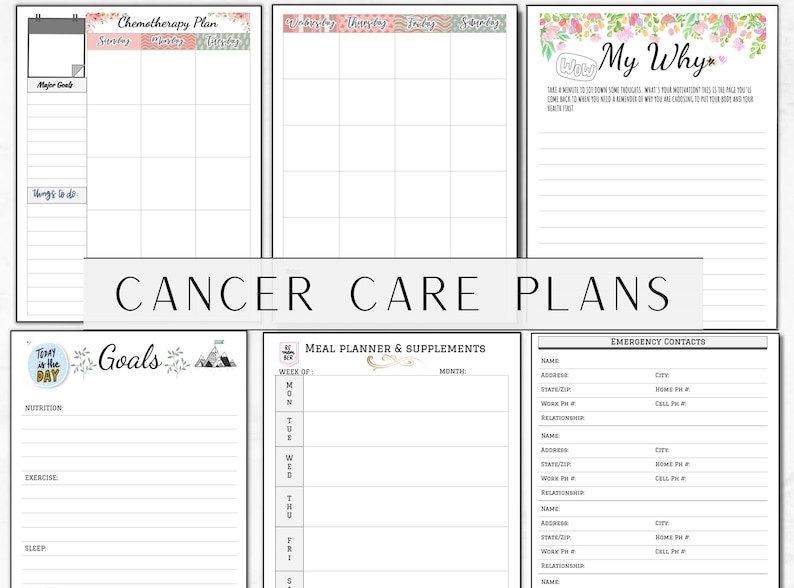 Cancer Care Forms, Chemotherapy Journal Printable, Cancer Patient ...