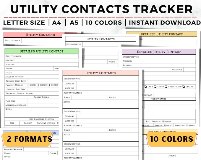 UTILITY TRACKING TEMPLATE - Etsy