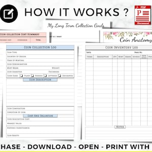 Coin Collection Printable, Coin Inventory Log Book for Coin Collectors ...