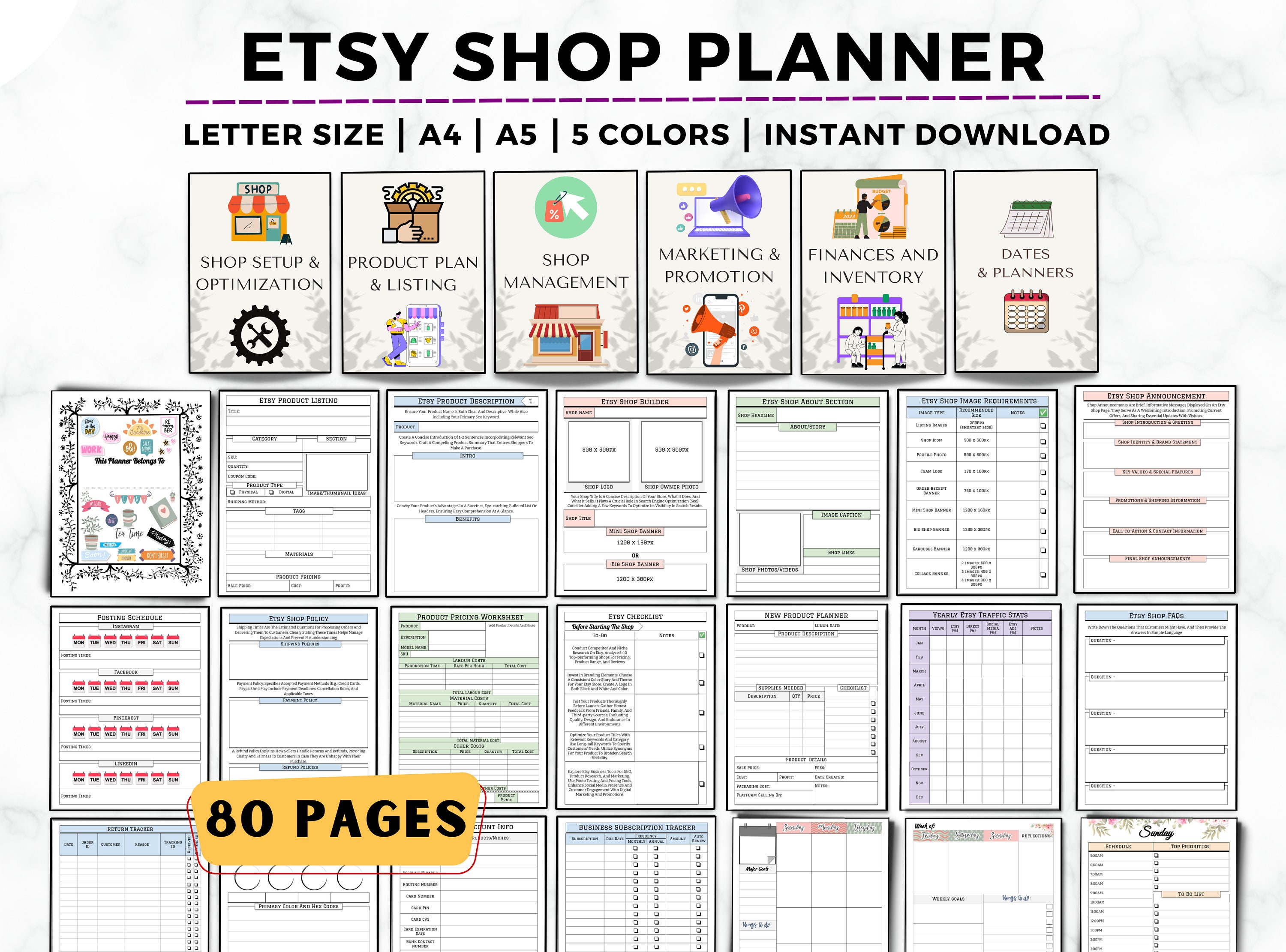 Etsy Shop Planner, Etsy Business Plan, Online Seller Planner, Etsy ...