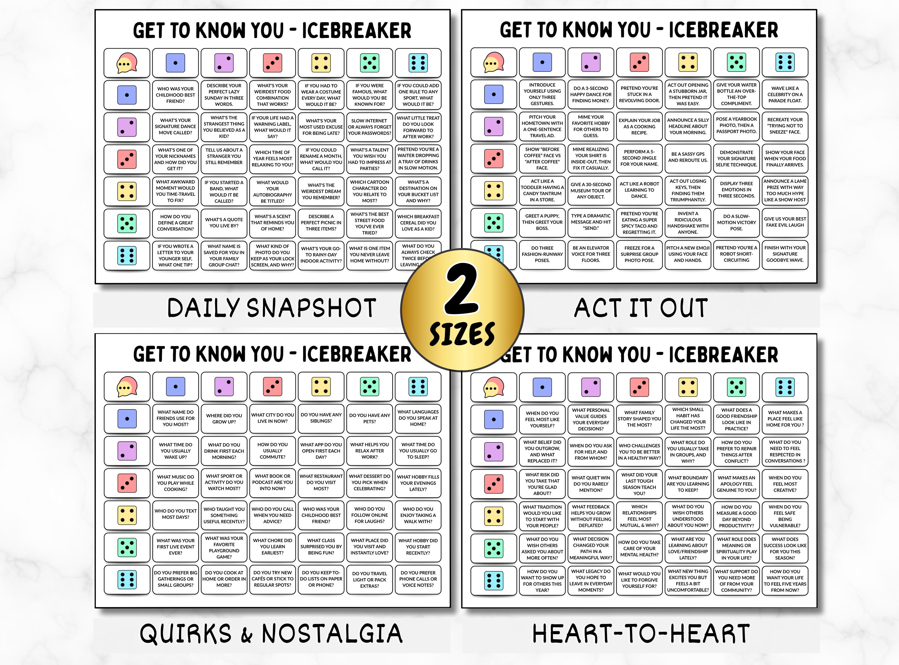 5 Ice Breaker Dice Games, Dicebreaker Game, Icebreaker Activity ...