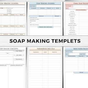 Soap Business Planner, Soap Making Business, Soap Recipe Sheet, Soap ...