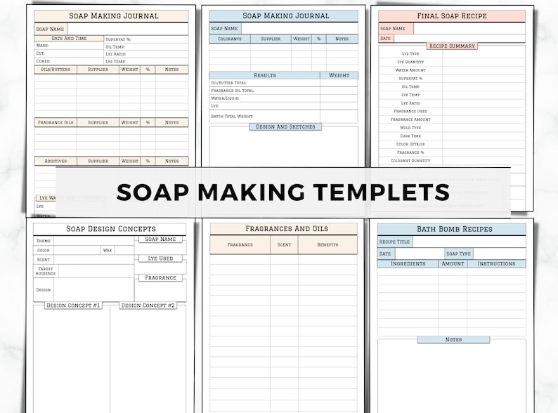 Soap Business Planner, Soap Making Business, Soap Recipe Sheet, Soap ...