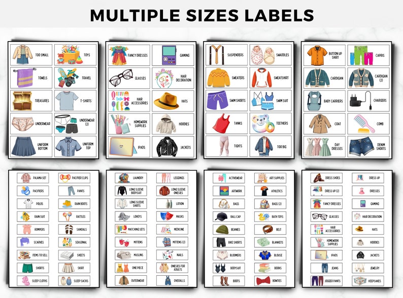 Kids Dresser Drawer Organization Labels, Clothing Closet Storage (PDF ...