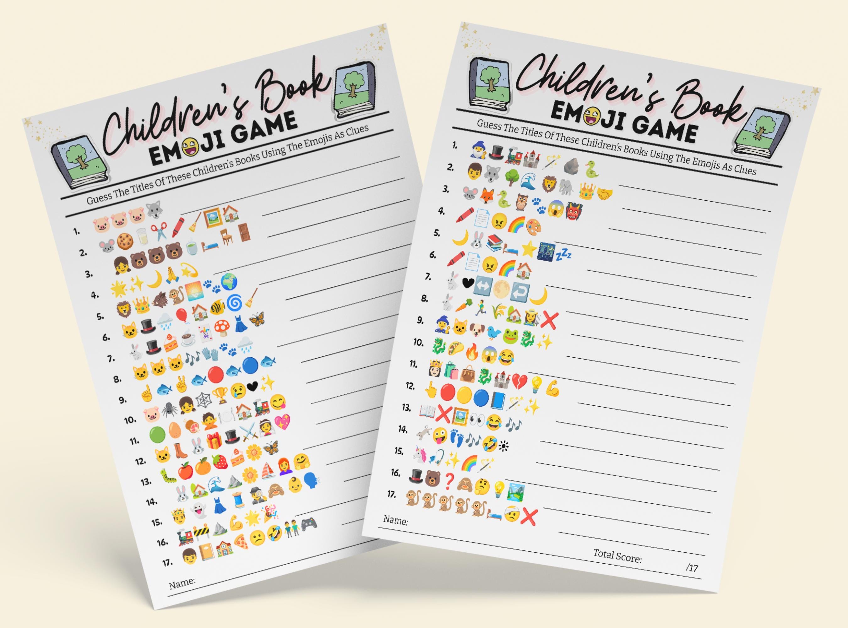 Children's Book Emoji Game, Emoji Children's Book Game, Baby Book Emoji ...