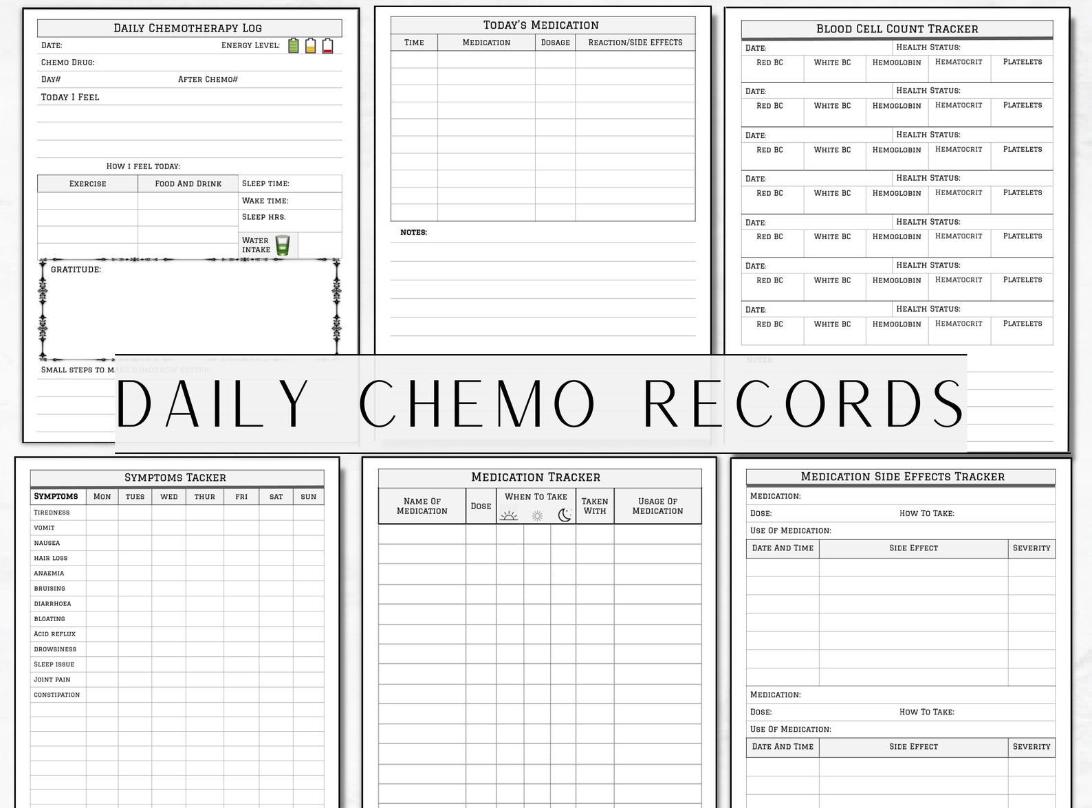 Chemotherapy Journal Printable, Cancer Treatment Planner (PDF) - Etsy
